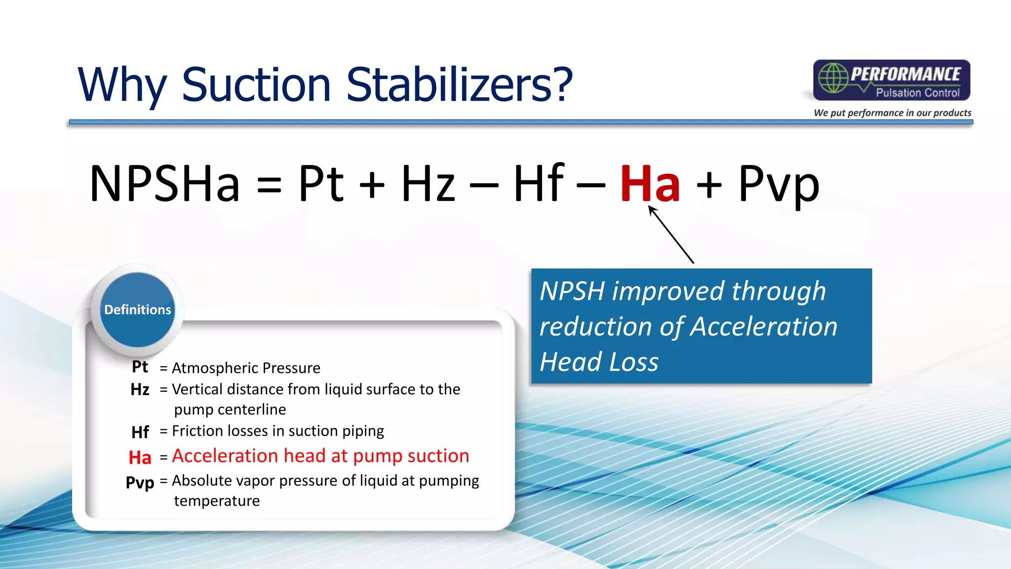 Suction Stabilizers for Pulsation Control | PPTX