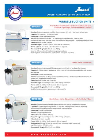 Suction Unit Catalogue | PDF | Lung and Respiratory Health | Diseases ...