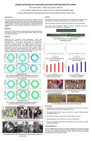 Design and testing of a pneumatic precision metering device for wheat | PDF