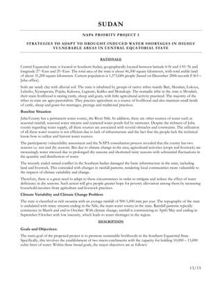 Sudan SUDAN: NAPA PROJECT PROFILE | PDF