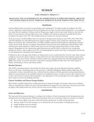 Sudan SUDAN: NAPA PROJECT PROFILE | PDF