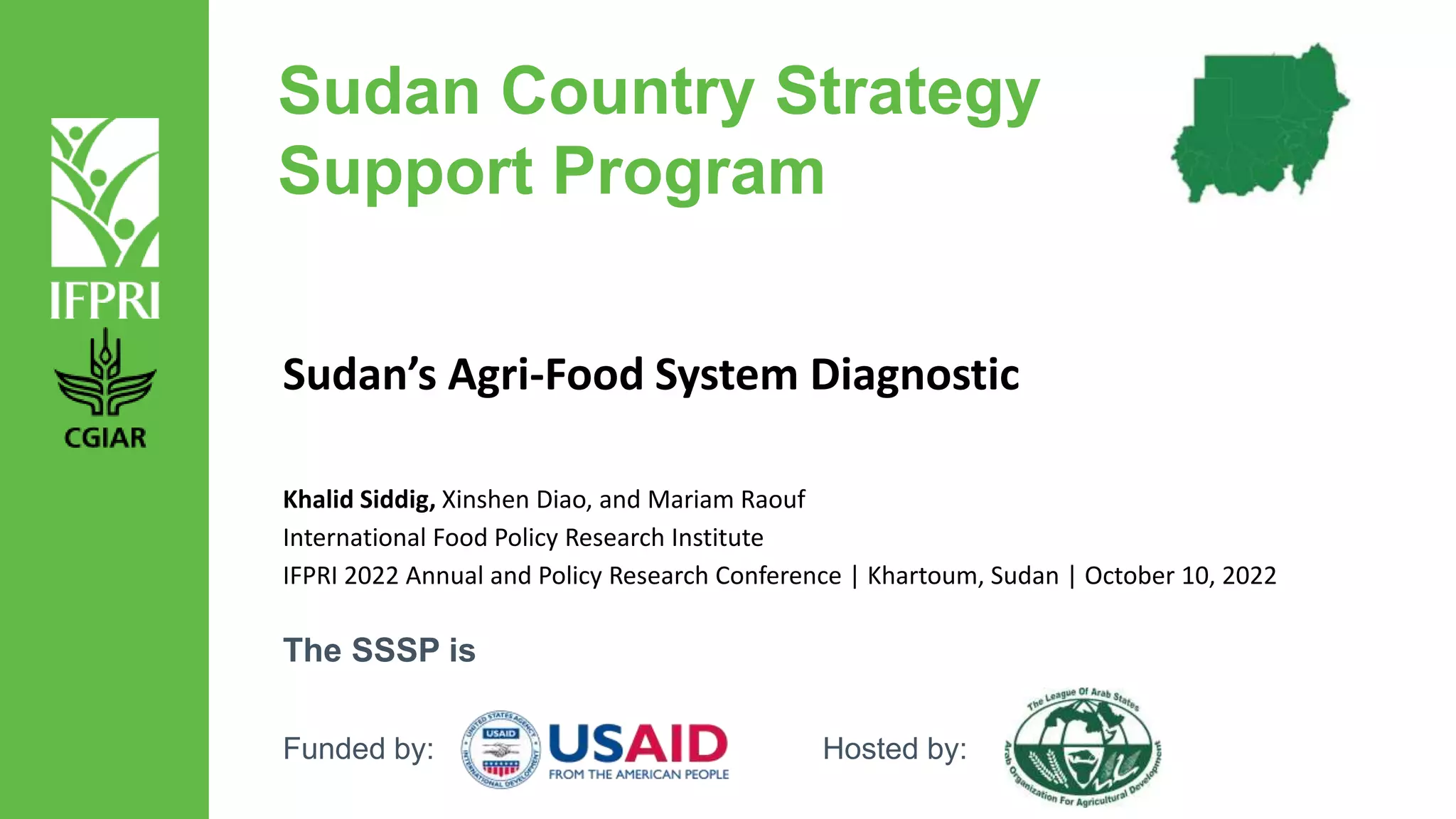 Khalid Siddig - Sudan’s Agri-Food System Diagnostic | PPTX
