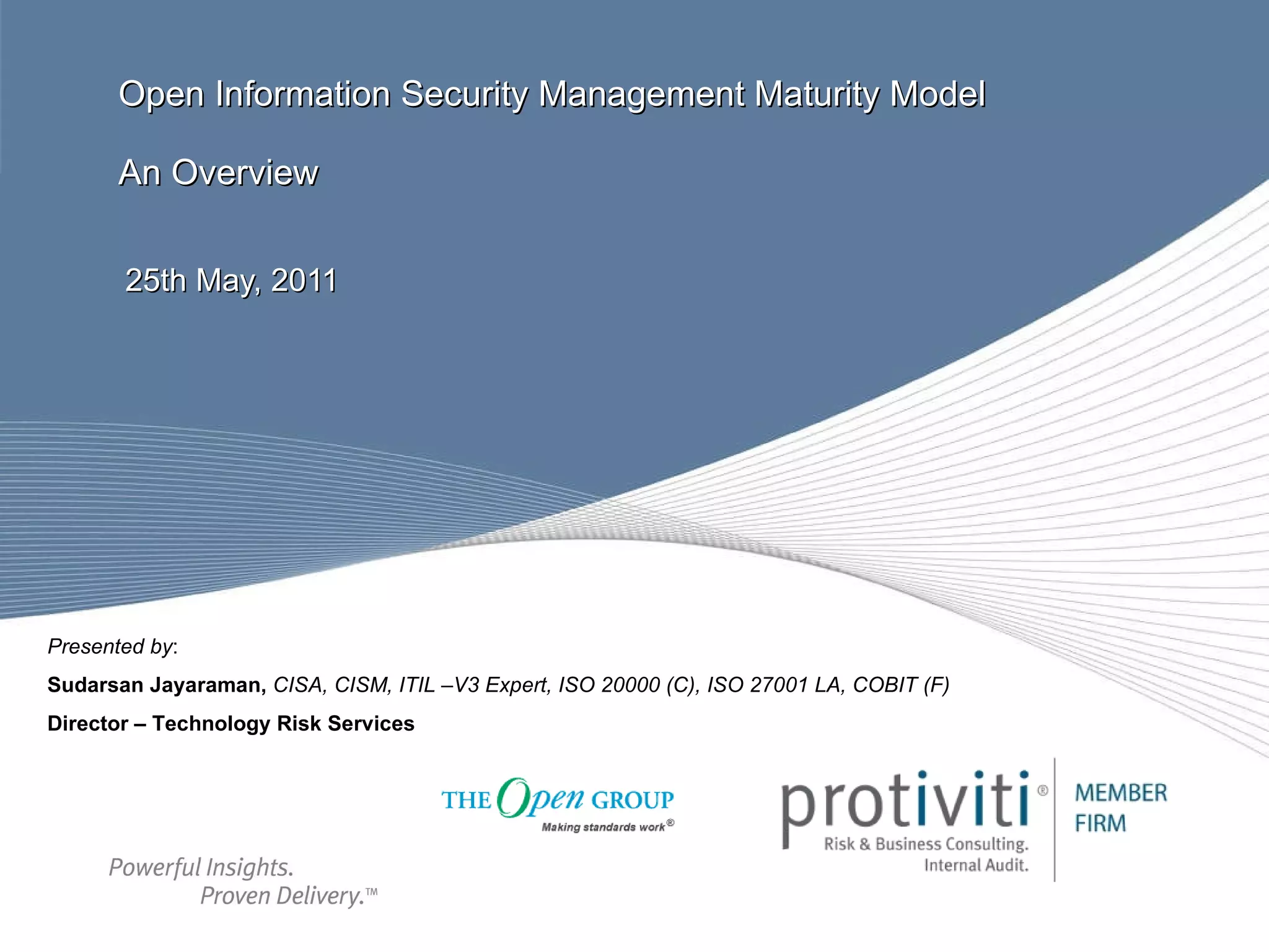 Sudarsan Jayaraman - Open information security management maturity ...