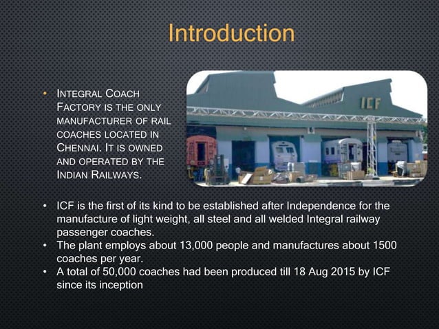 Inplant Training - Integral Coach Factory | PPTX