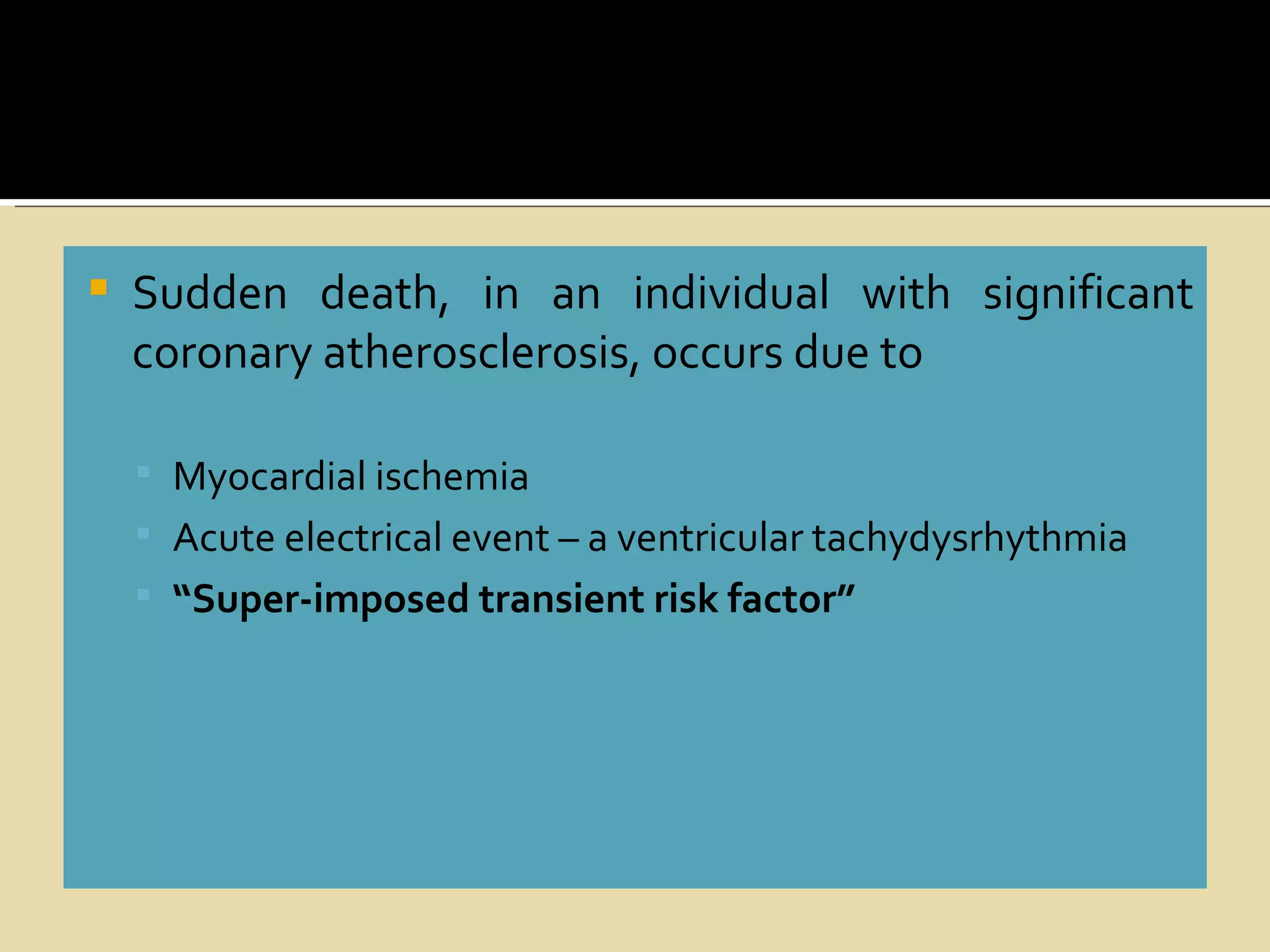 Sudden cardiac death | PPT | Heart and Cardiovascular Diseases ...