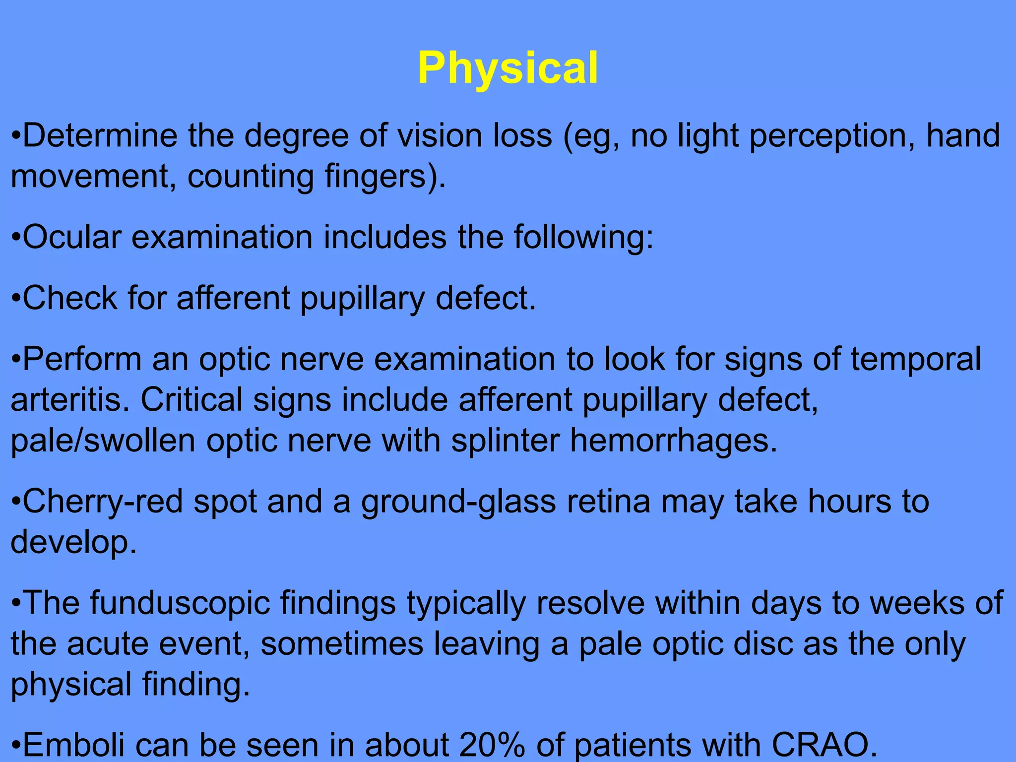 Sudden loss of vision IN A PATIENT ACUTELY | PPT