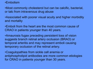 Sudden loss of vision IN A PATIENT ACUTELY | PPT