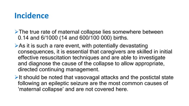 Sudden Maternal Collapse - Understanding Causes and Emergency ...