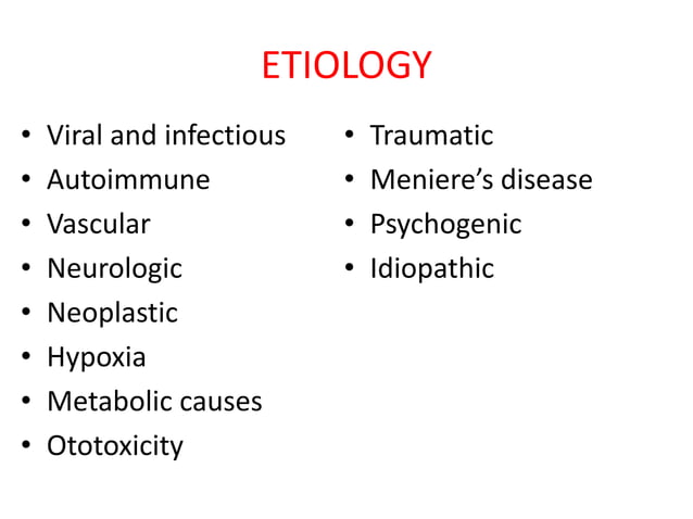 Sudden SNHL | PPTX | Ear, Nose and Throat Conditions | Diseases and ...