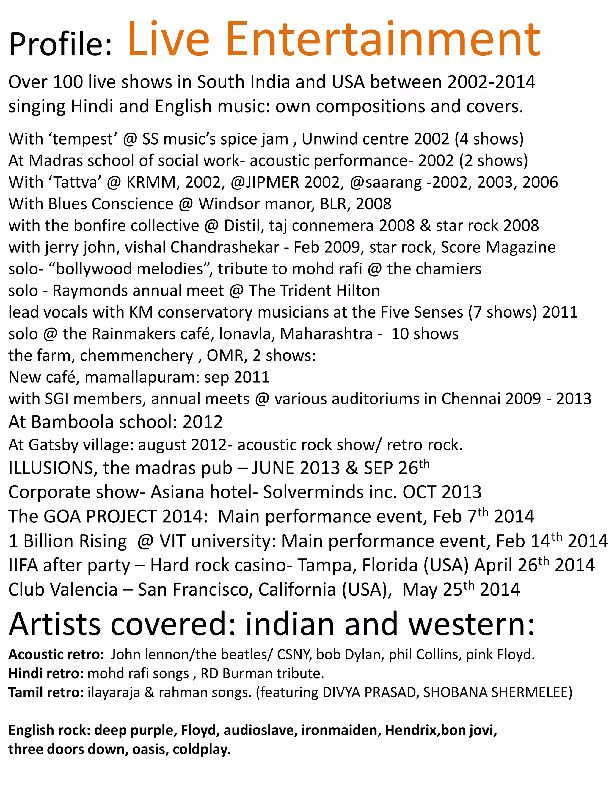 Sudeep swaroop - profile of music | PPTX