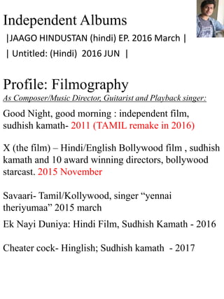 Sudeep swaroop - profile of music | PDF