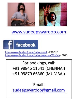 Sudeep swaroop- profile- musician | PPTX