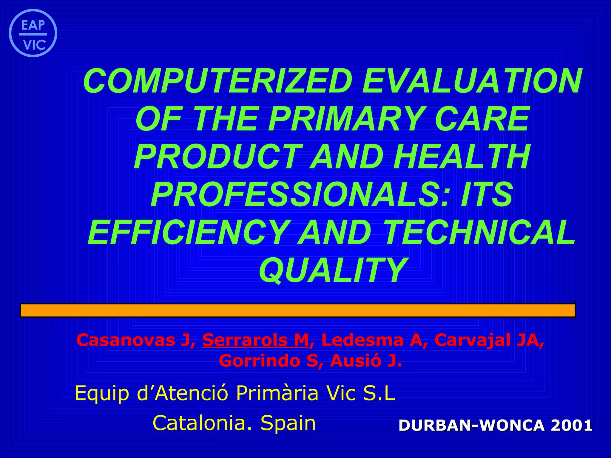 Primary Health Care Evaluation | PPT