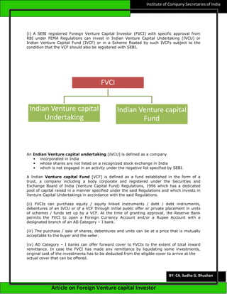 Article on Foreign Venture capital Investor :- CA. Sudha G. Bhushan | PDF