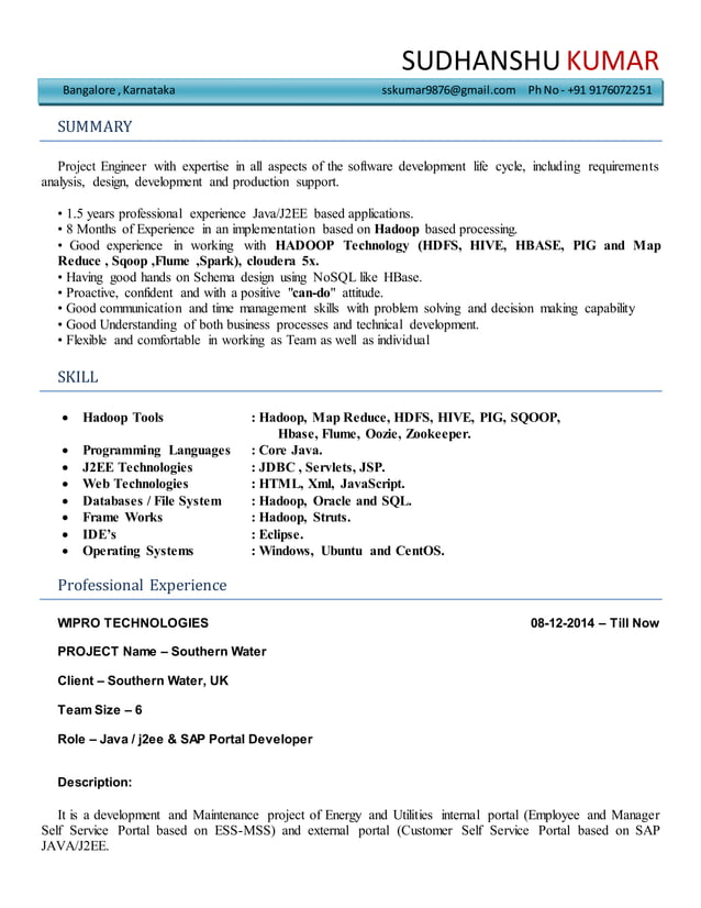 Sudhanshu kumar hadoop | DOCX | Web Development | Internet