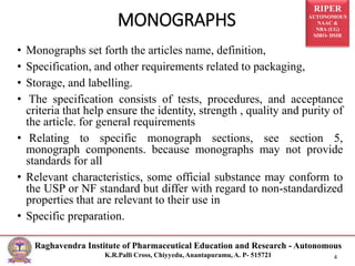 MONOGRAPHS OF HERBAL DRUGS | PPTX
