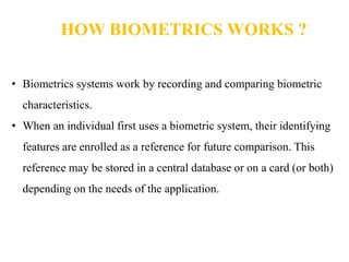 BIOMETRIC IDENTIFICATION IN ATM’S PPT | PPTX