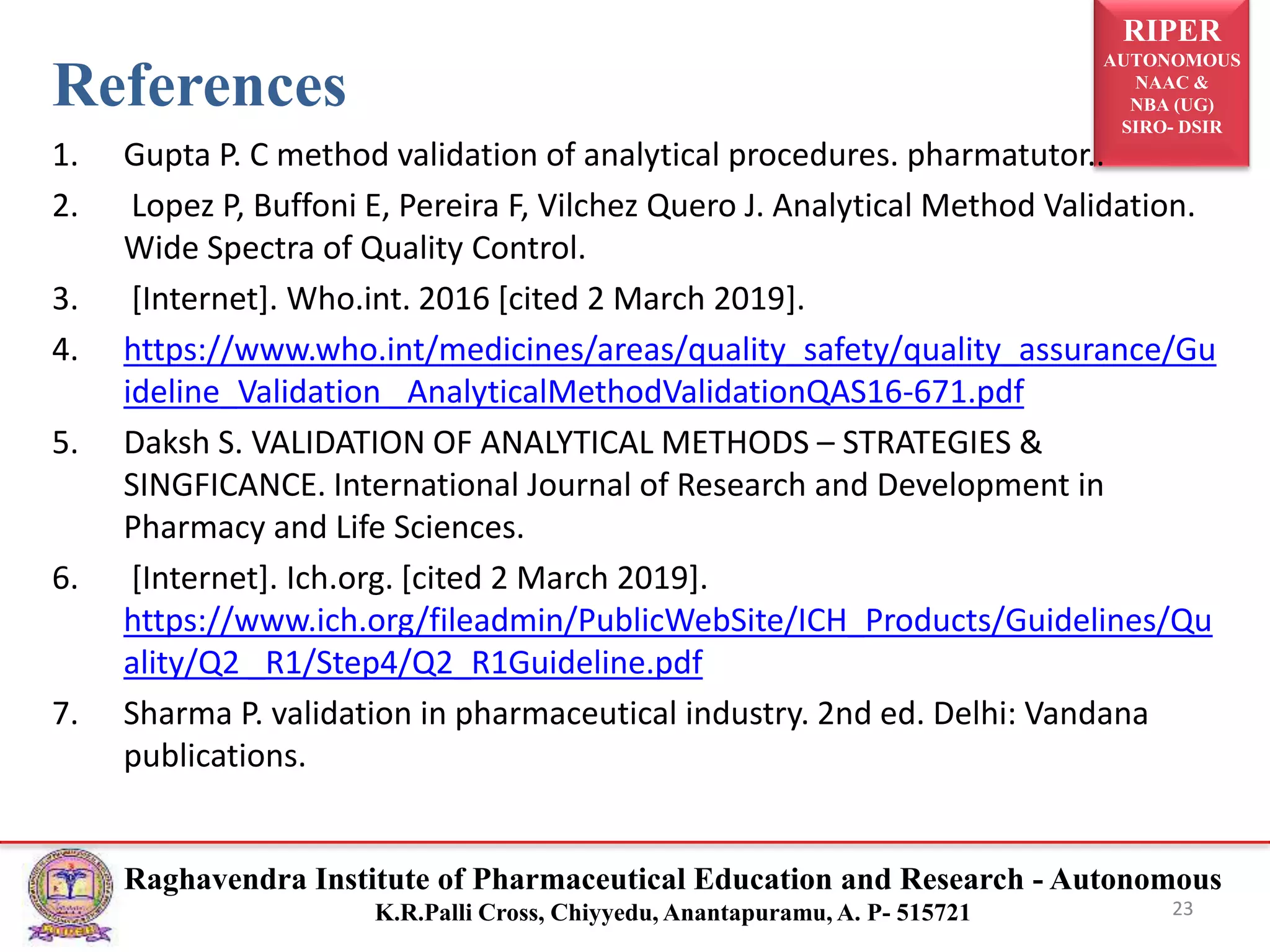 Analytical method validation as per USP | PPTX