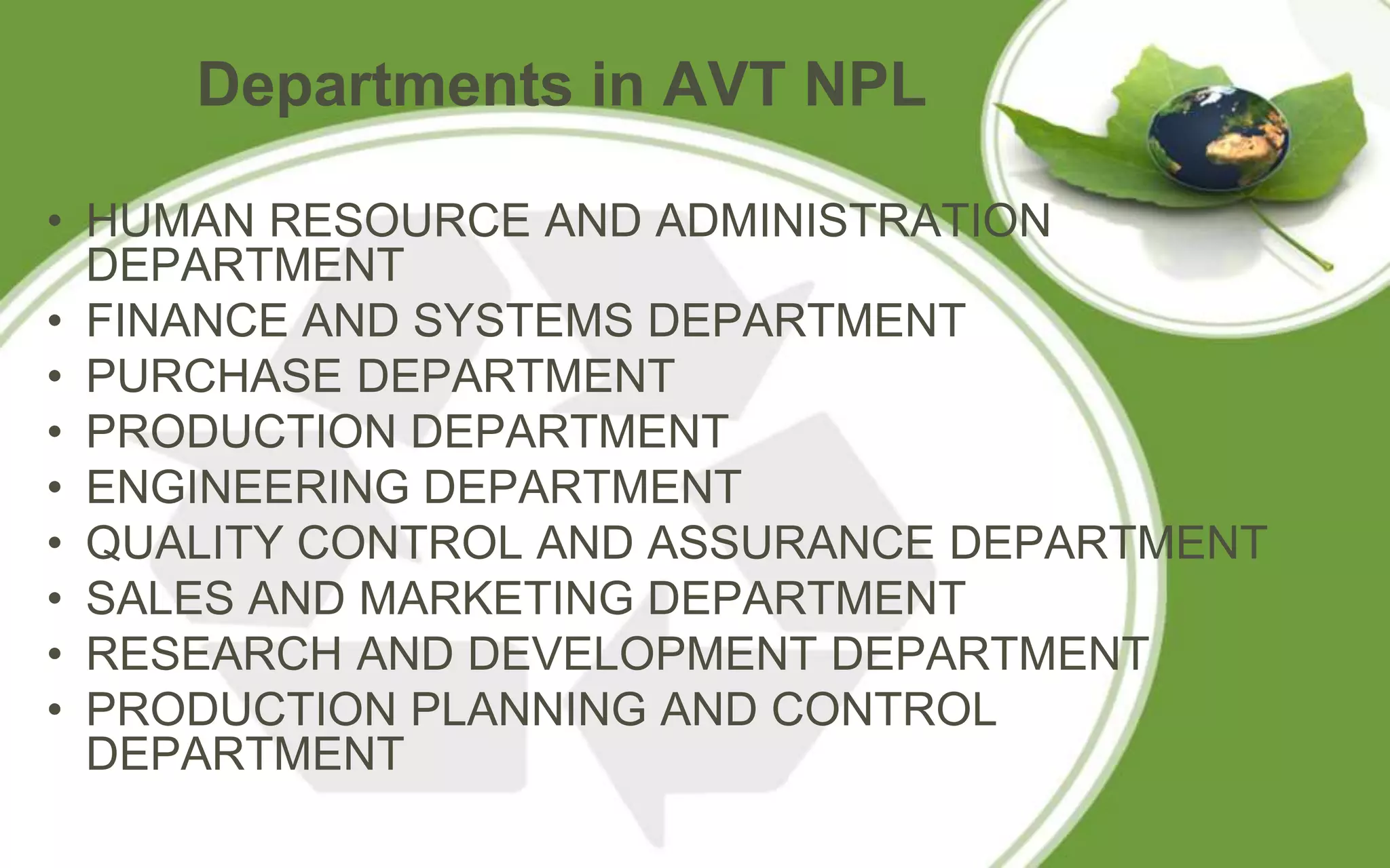 Sudheesh organiations study at avt natural products | PPTX