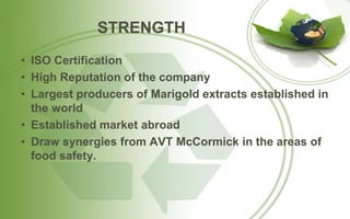 Sudheesh organiations study at avt natural products | PPTX