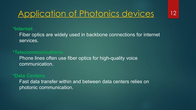 my seminar prasentation on this topic of photonic communication | PPT