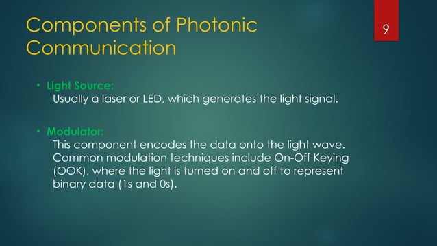 my seminar prasentation on this topic of photonic communication | PPT