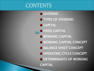 dividend & working capital | PPTX
