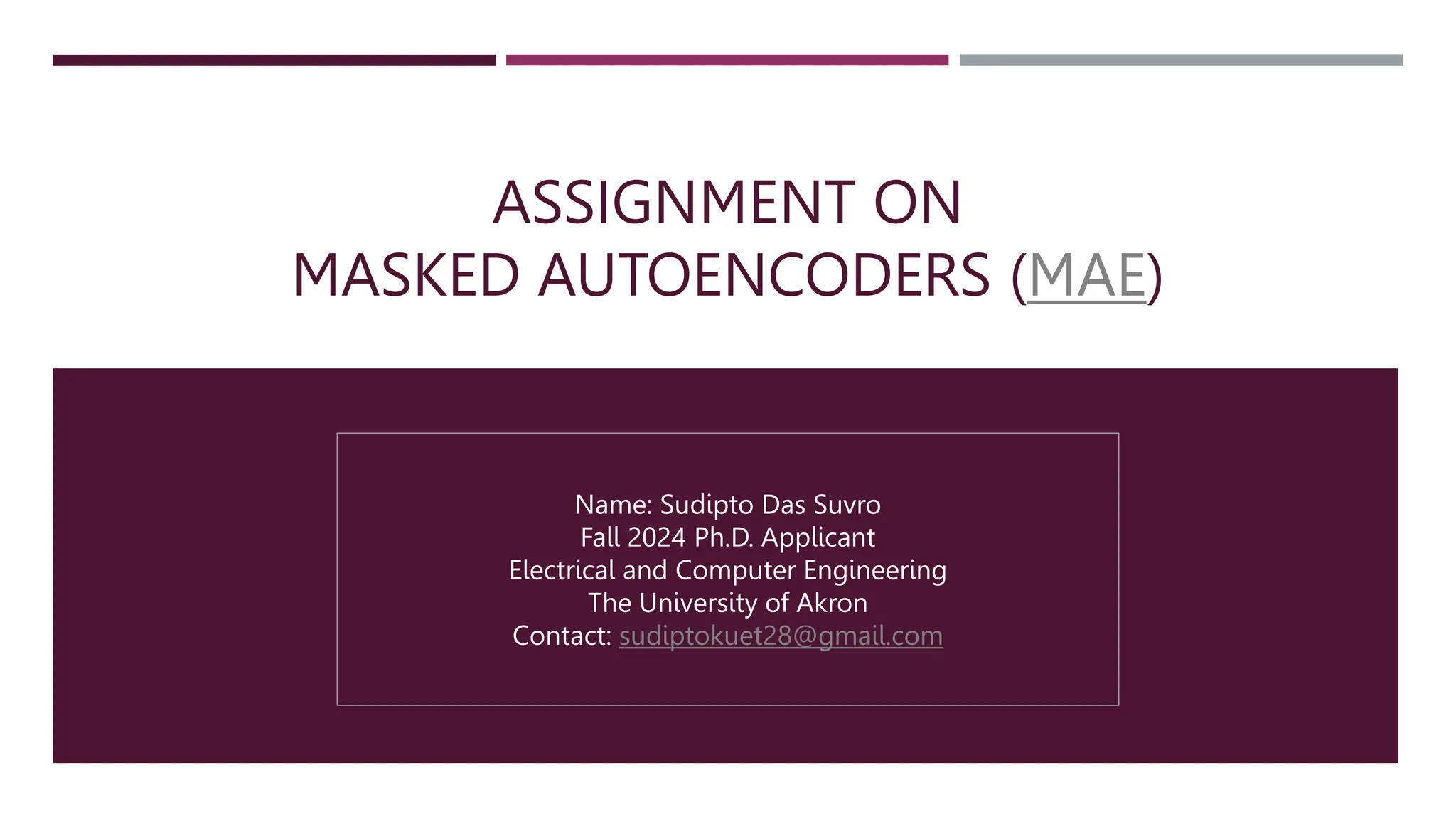 | Assignment on Masked Autoencoders (MAE) | | PPT | Assignment on Masked Autoencoders (MAE) | | PPT