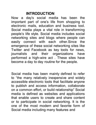 social media usage impact on youth .docx file | DOCX