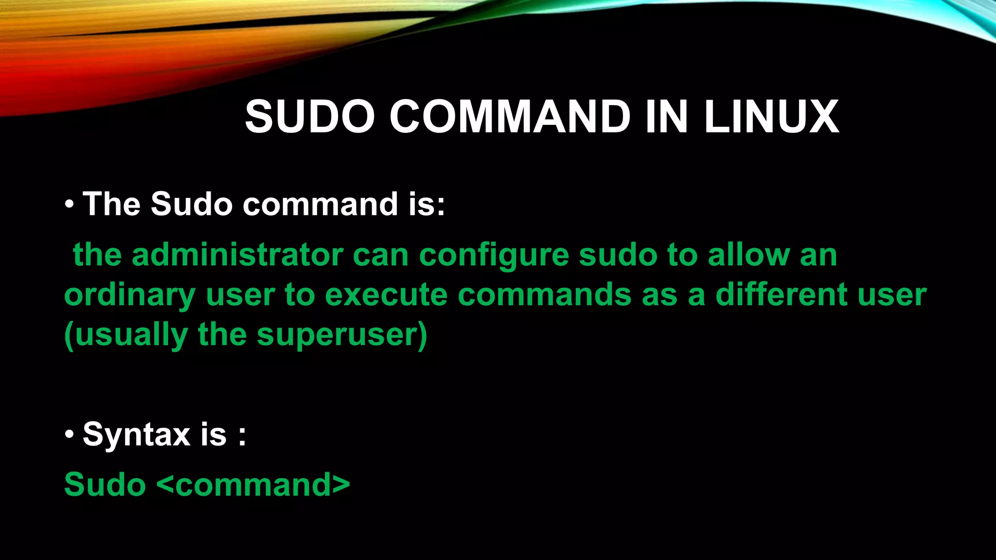 Sudo` | PPTX | Operating Systems | Computer Software and Applications