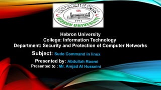 Sudo` | PPTX | Operating Systems | Computer Software and Applications