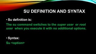 Sudo` | PPTX | Operating Systems | Computer Software and Applications