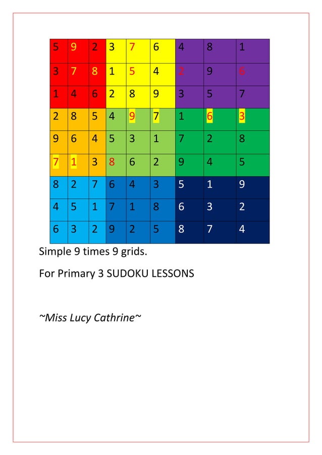Sudoku | DOCX | Games and Puzzles | Hobbies & Interests