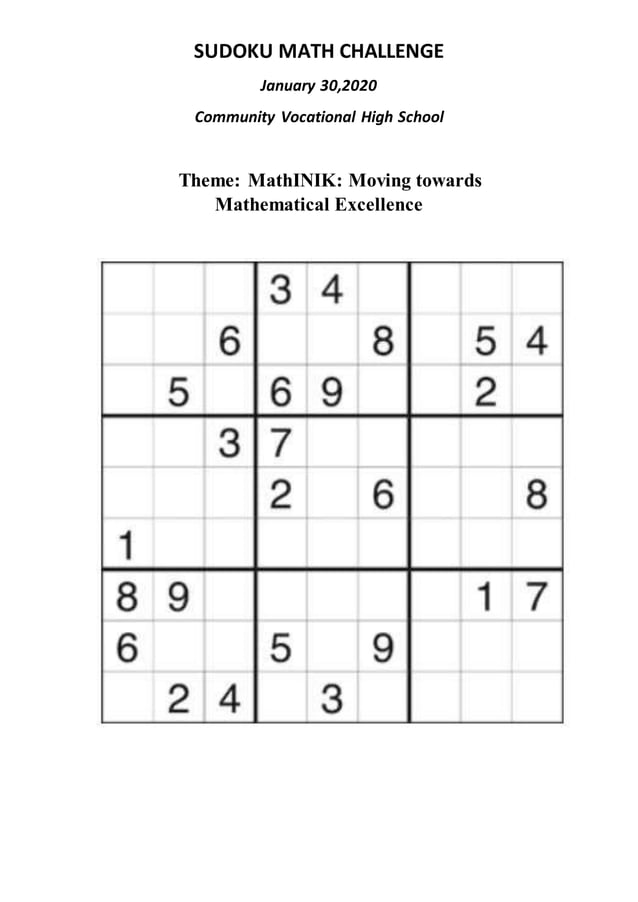 Sudoku | PDF