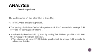 Solve Sudoku using Constraint Propagation- Search and Genetic Algorithm | PPT