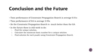Solve Sudoku using Constraint Propagation- Search and Genetic Algorithm | PPT