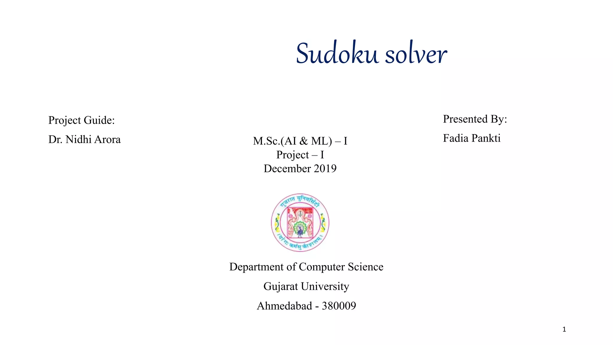 Sudoku solver | PPTX
