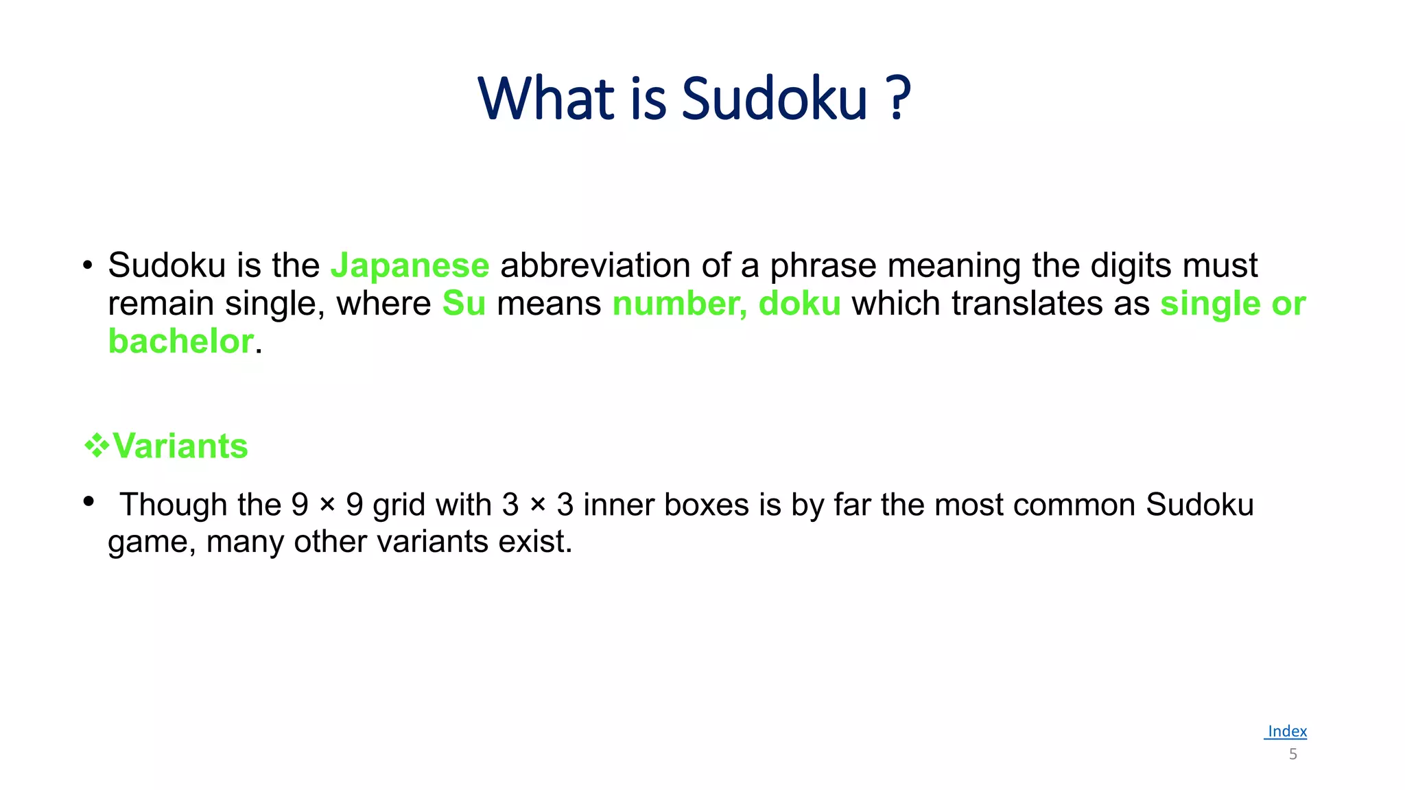 Sudoku solver | PPTX