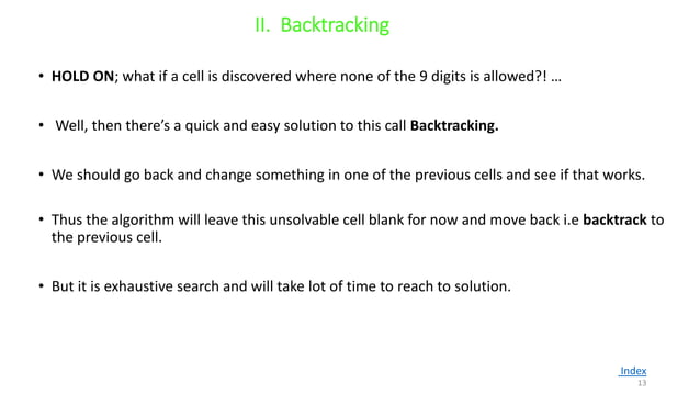 Sudoku solver | PPTX | Programming Languages | Computing