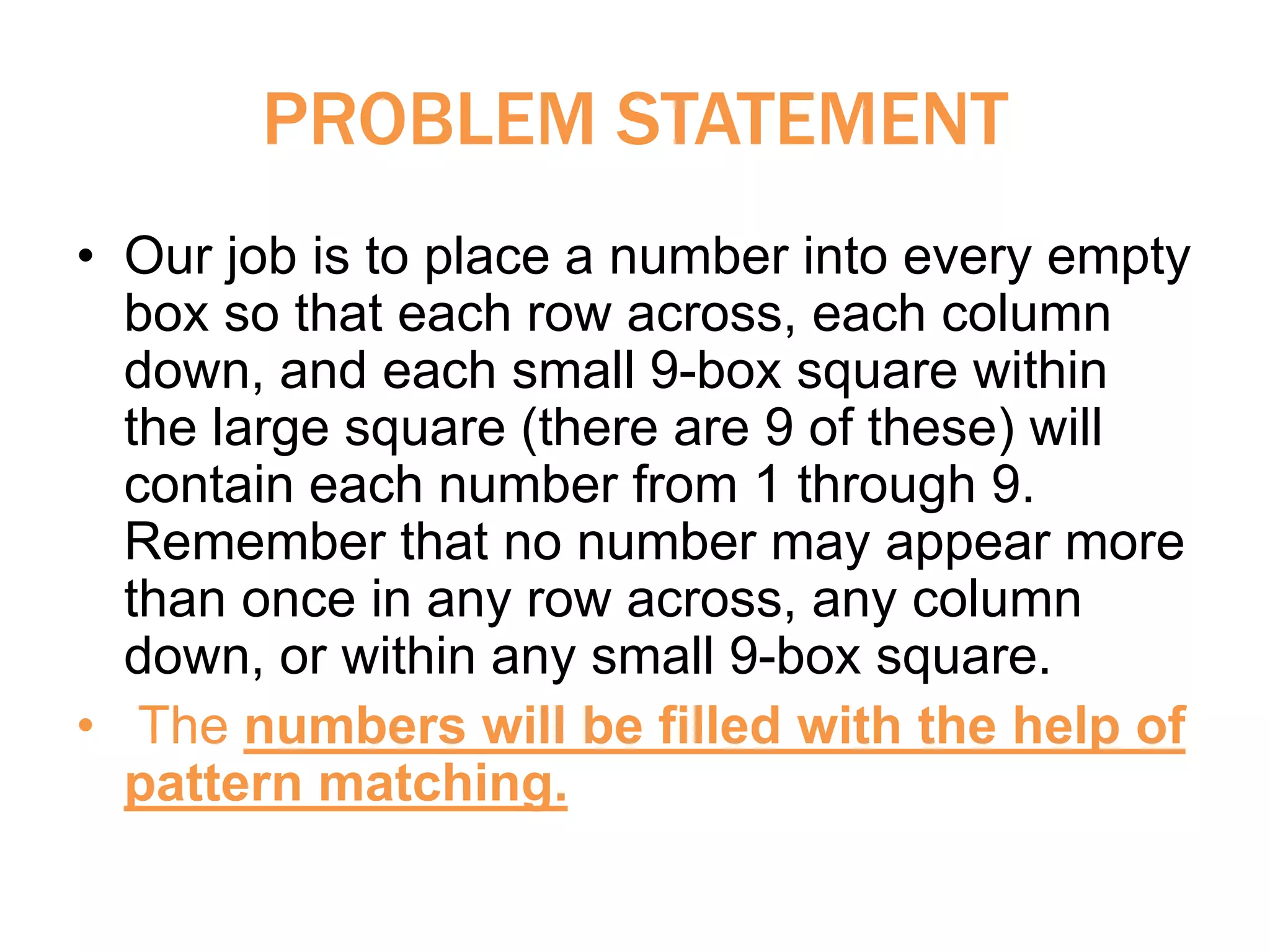 Sudoku solver ppt | PPTX