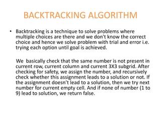 Sudoku solver ppt | PPTX