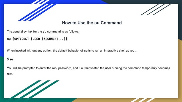 Sudo & su commands | PPT