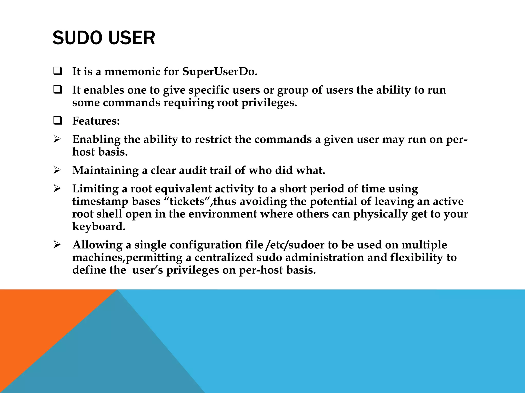 Sudo User(super user do) | PPT