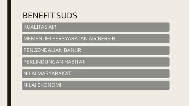 SUDS (Sustainable Urban Drainage System) | PPTX