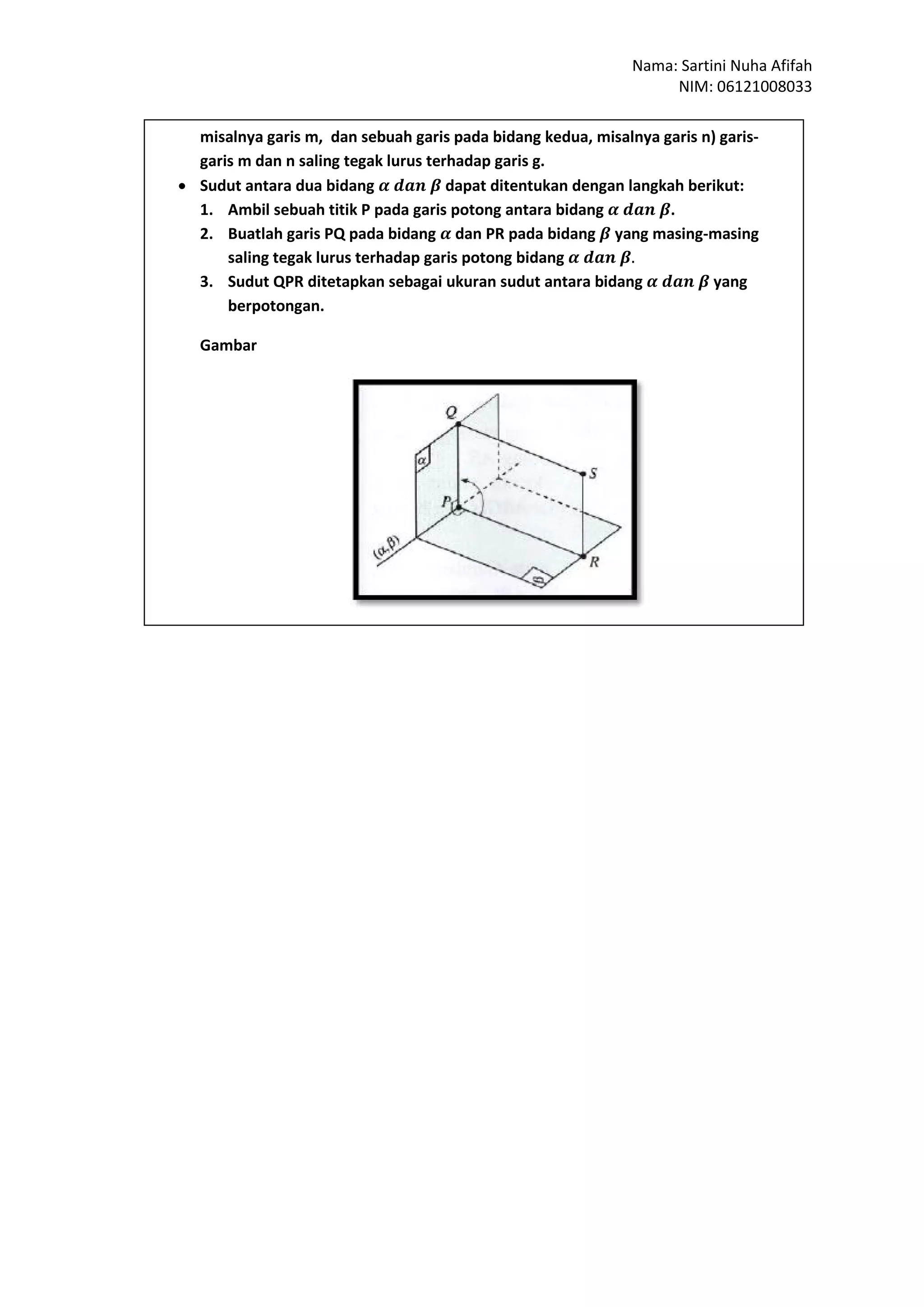 Sudut dalam Bangun Ruang | PDF