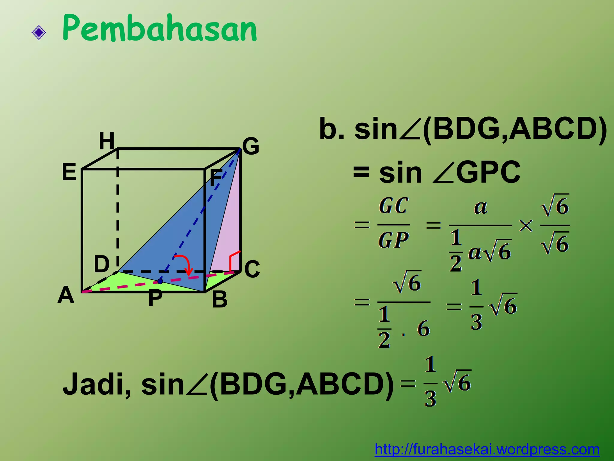 Geometri Dimensi Tiga ~ Sudut-sudut dalam ruang | PPTX