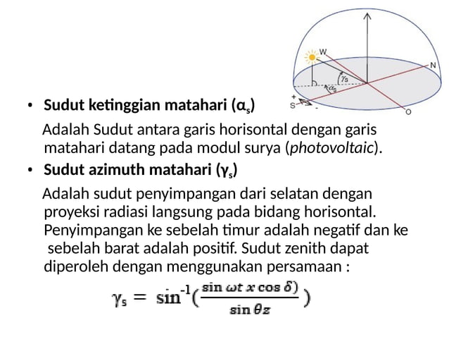 sudut deklanasi, zenith, azimuth, matahari | PPT