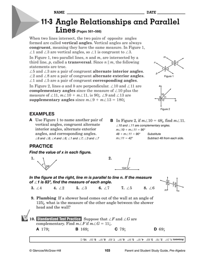 Angle Relationships and Parallel Lines | PDF