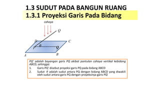 Sudut geometri materi SMA kelas dua belas | PPTX