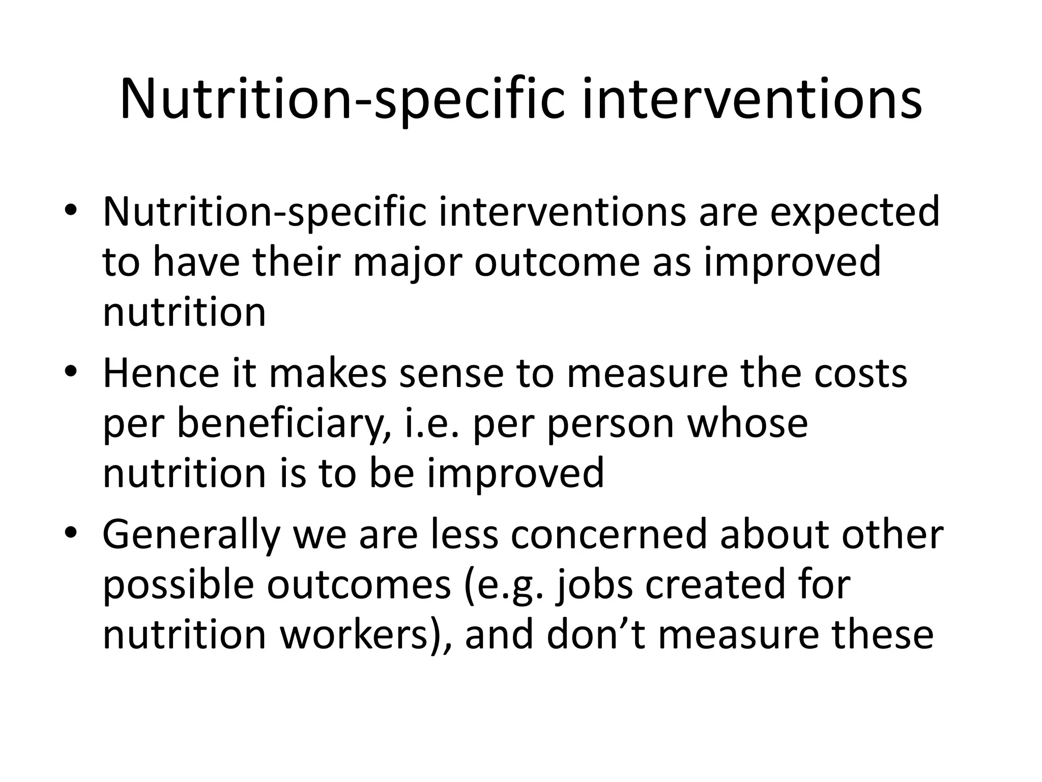 Sue horton costing nutrition sensitive interventions | PPTX